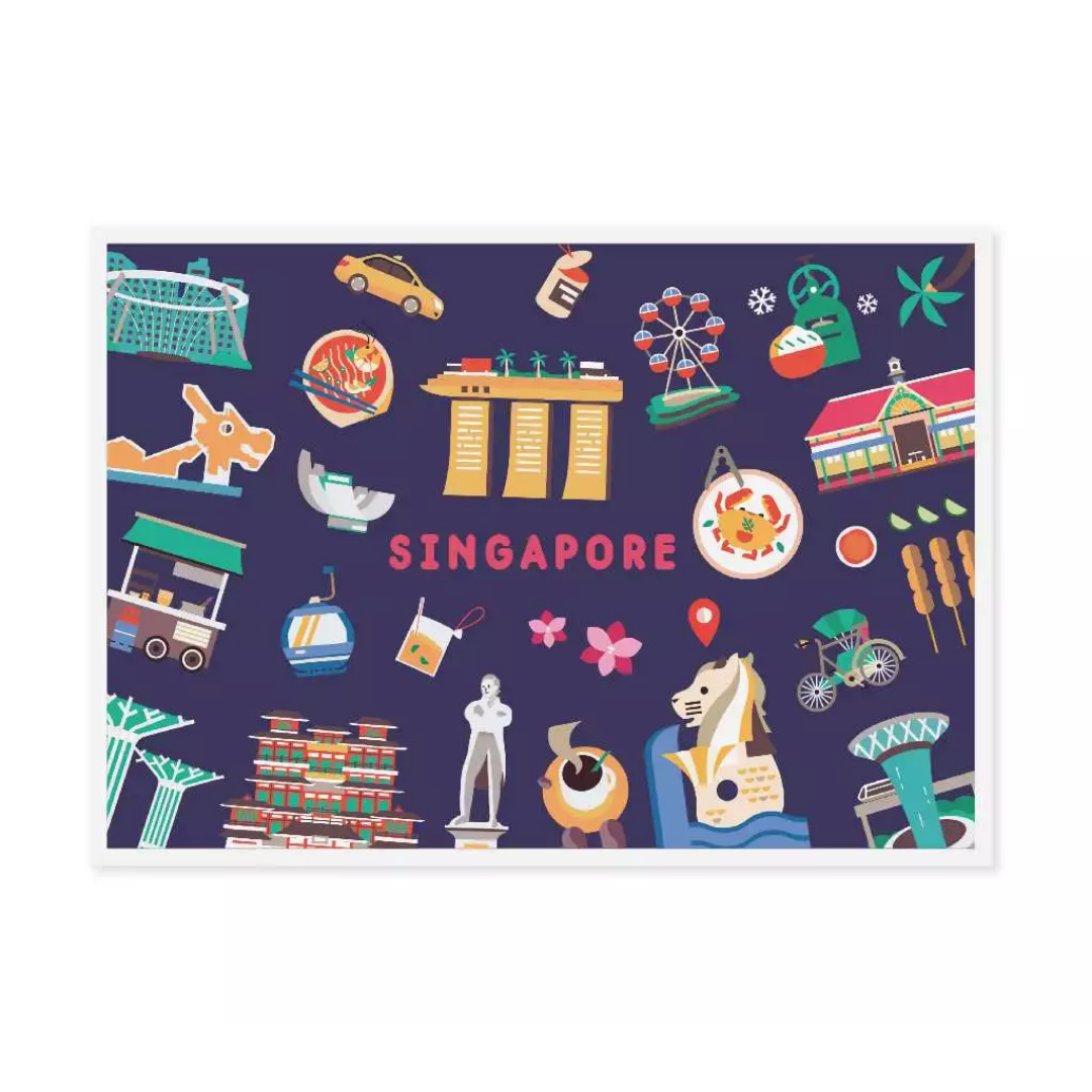 Singapore Series Postcard - Vibrant Singapore | Spectrum Store: Family Lifestyle Store