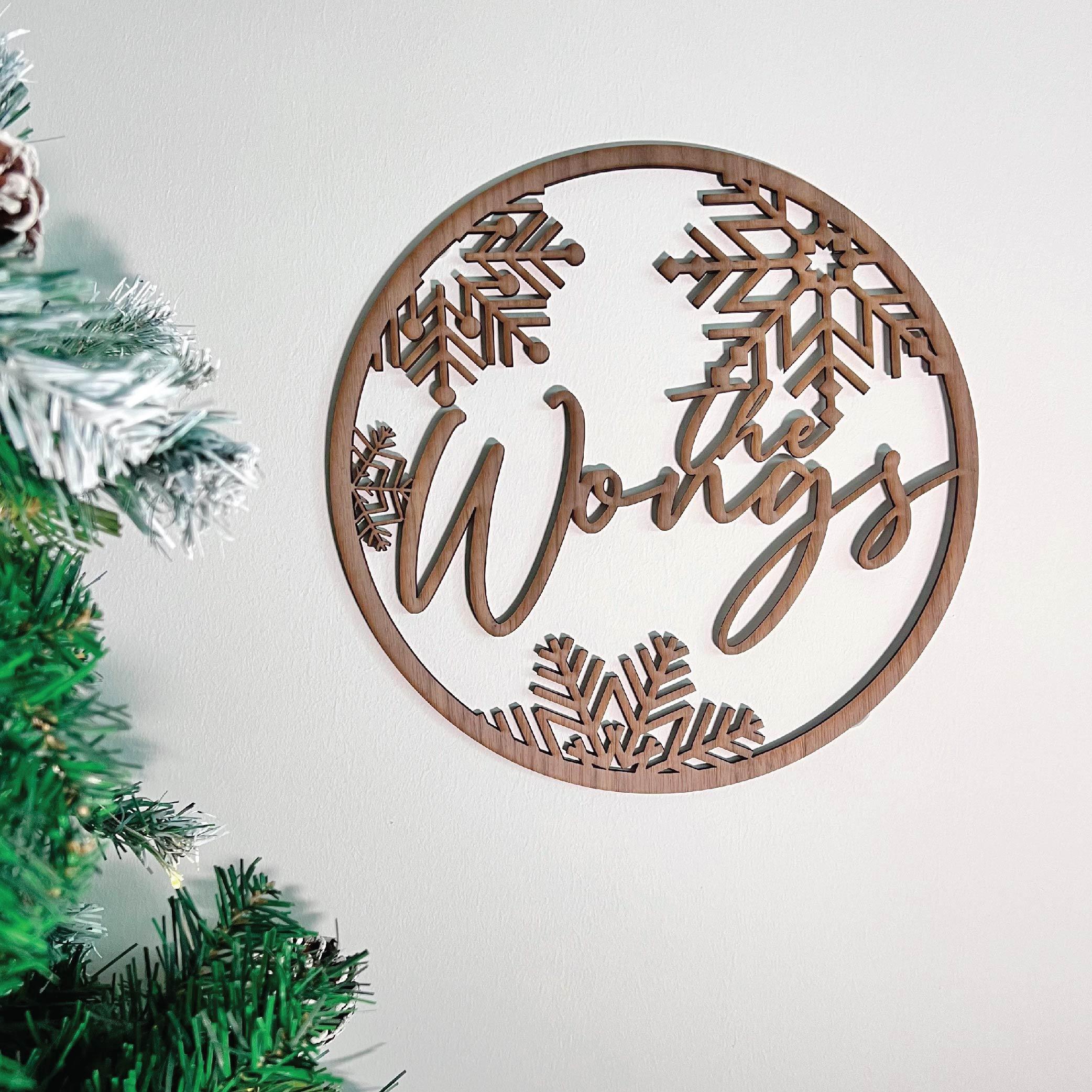 Customizable Winter Snow Family Christmas Sign For Kids