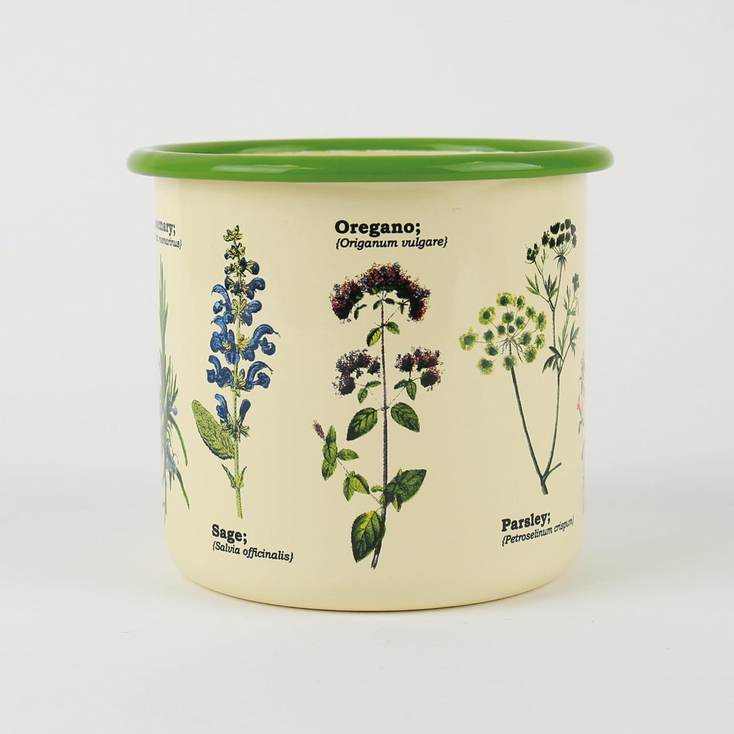 Enamel Plant Pot - Herbs | Spectrum Store: Family Lifestyle Store