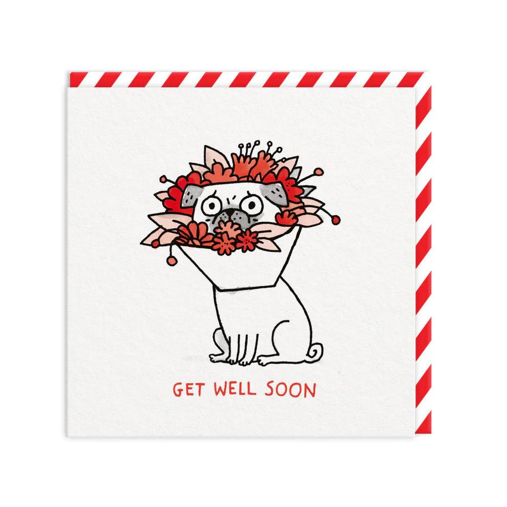 Pug Flowers Get Well Soon Card | Spectrum Store: Family Lifestyle Store
