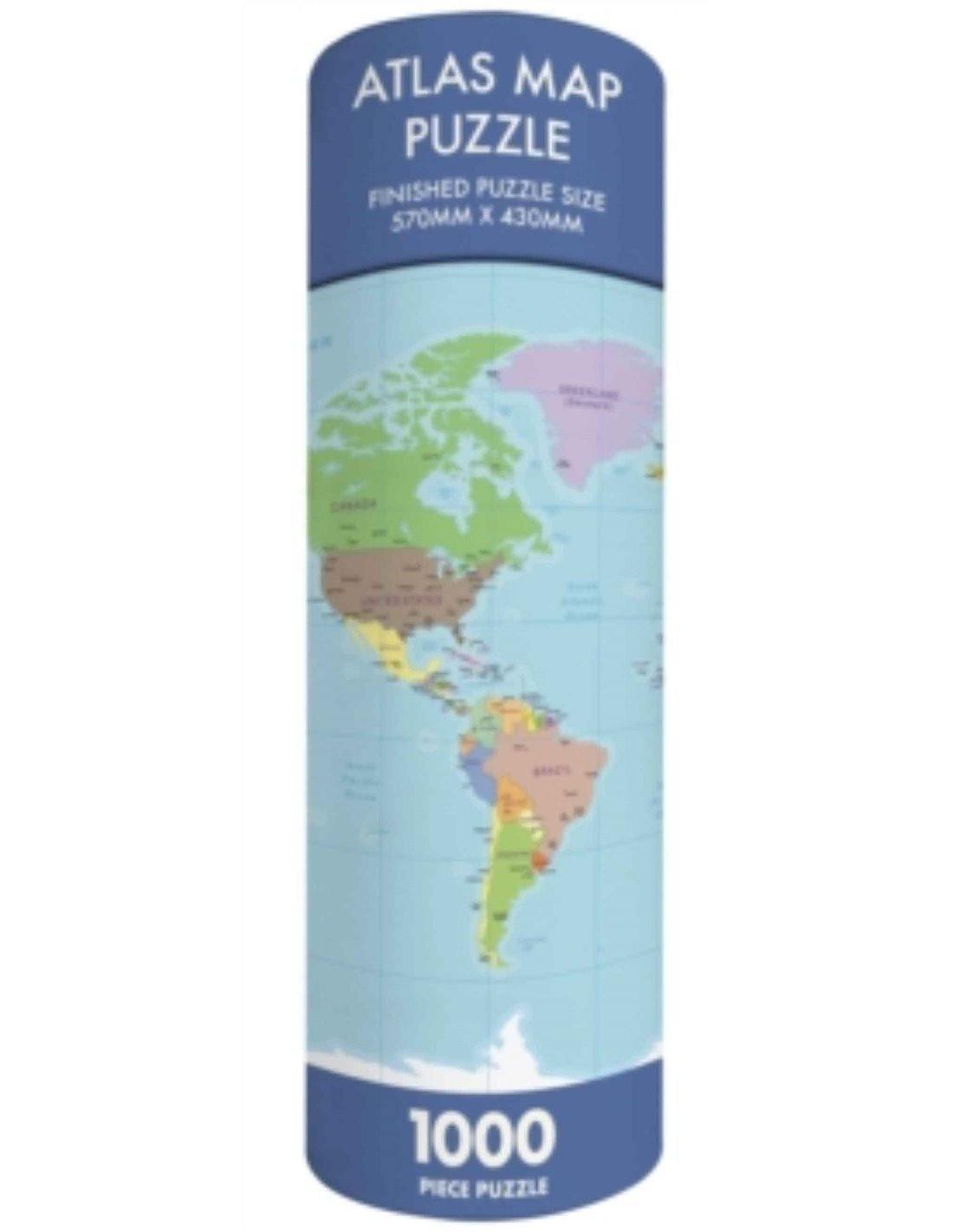 1000 Pieces Jigsaw In A Tube - Atlas Map For Kids