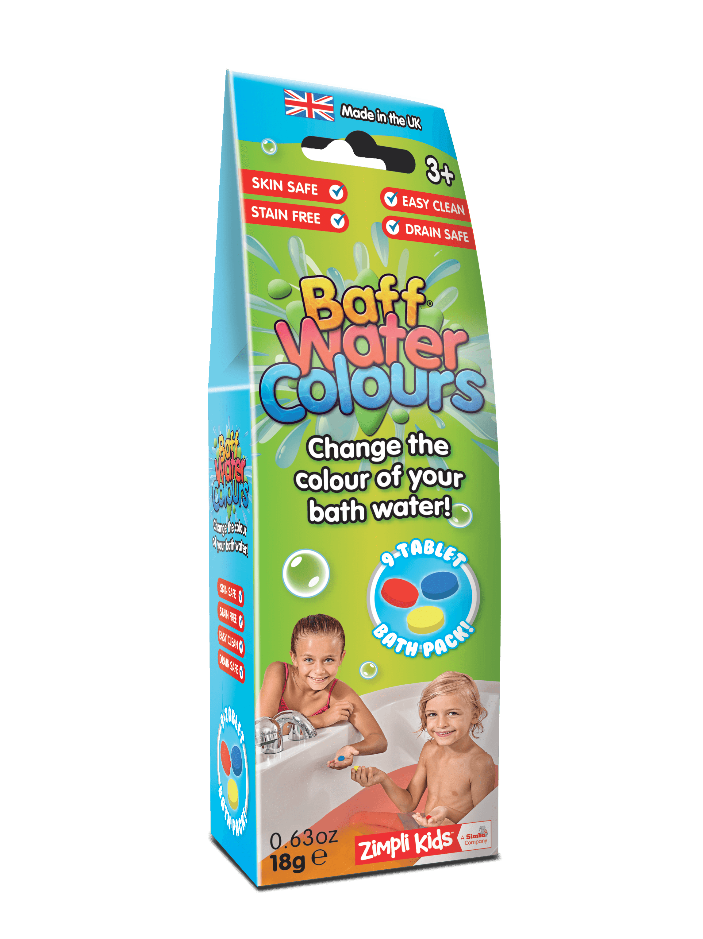 Baff Water Colours - 3 pack mix For Kids