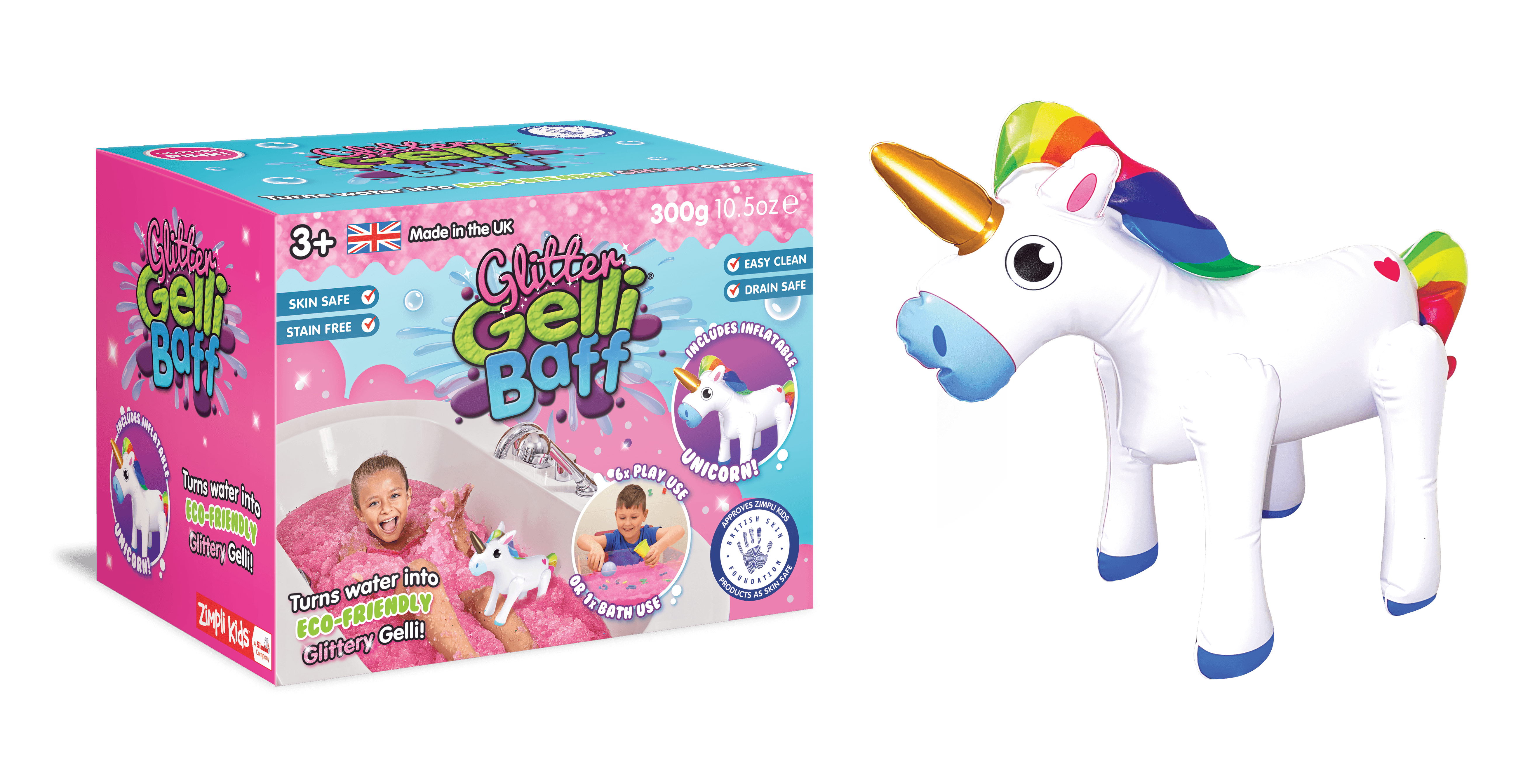 Gelli Baff Glitter: Inflatable Unicorn - Pink | Spectrum Store: Family ...