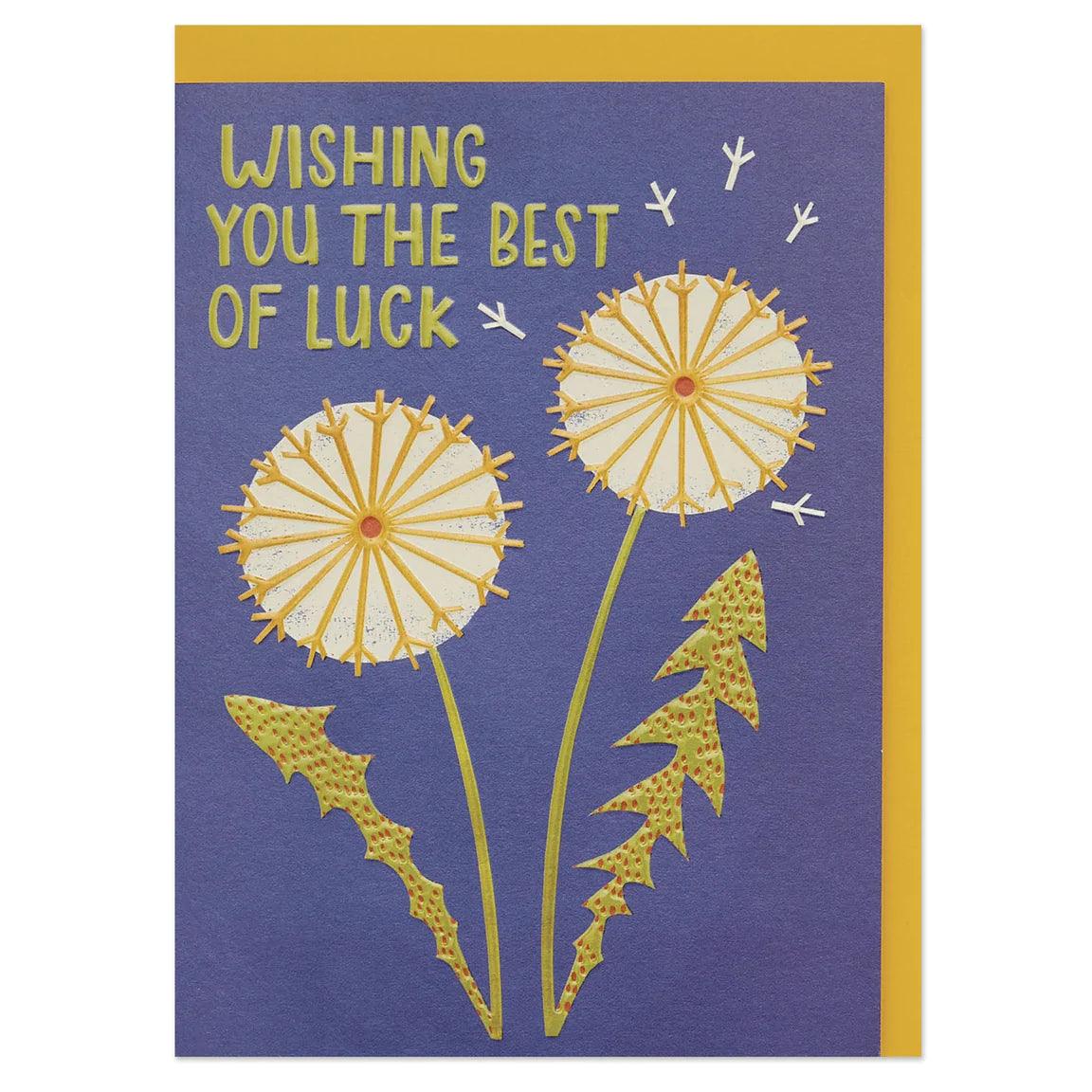 'Wishing You The Best Luck' Dandelion Illustration Good Luck Card ...