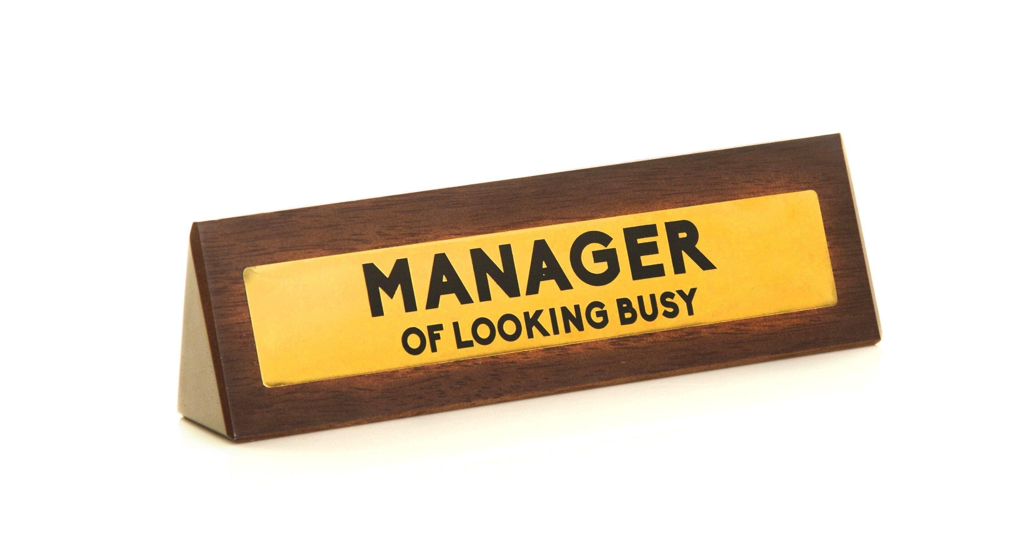 Wooden Desk Sign - Manager For Kids