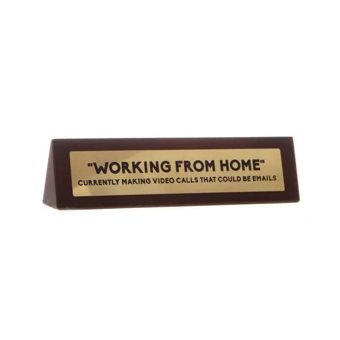 Wooden Desk Sign - Working From Home For Kids